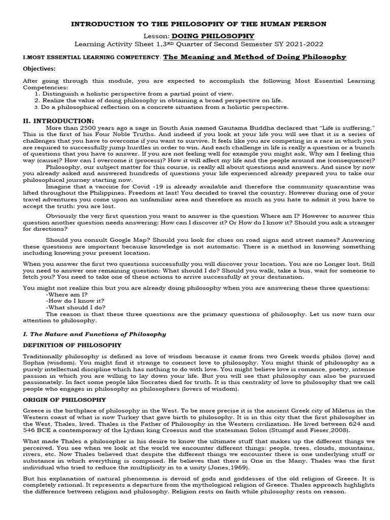 Philosophy Modules 1 4 | PDF | Truth | Reason