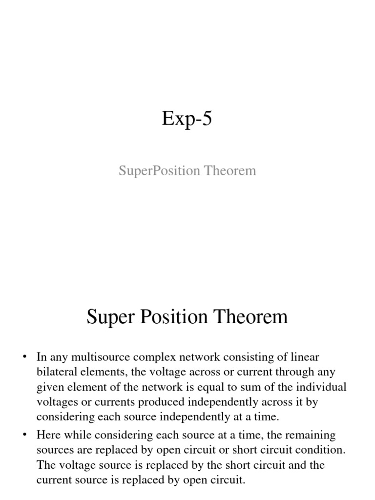 Super Position Theorem Pdf Electrical Network Voltage 9756