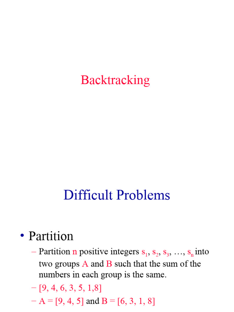 Backtracking | PDF | Mathematics Of Computing | Discrete Mathematics Backtracking | PDF | Mathematics Of Computing | Discrete Mathematics