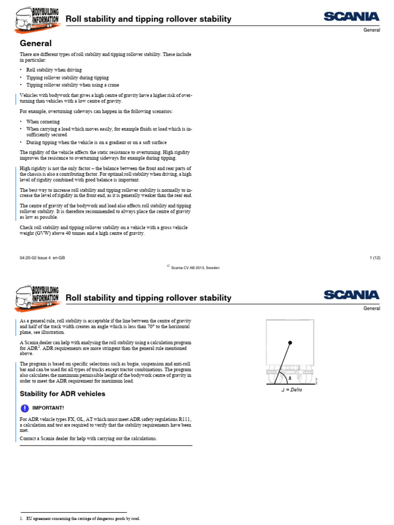 Roll and Tipping Stability | PDF