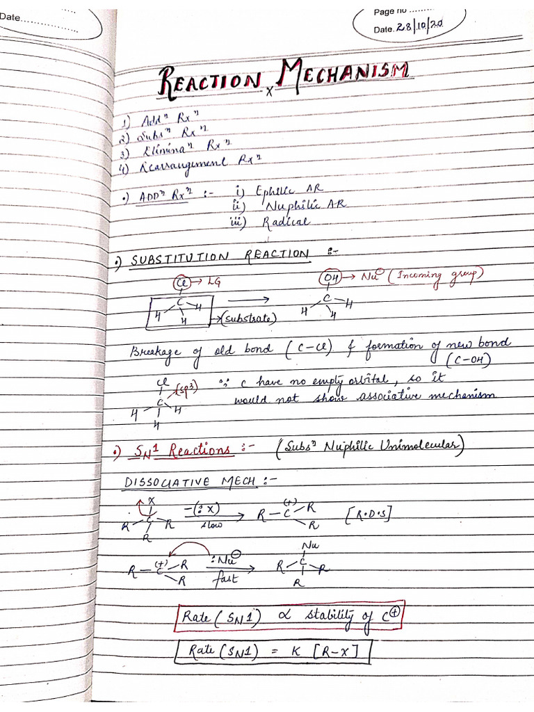 Reaction Mechanism Notes | PDF
