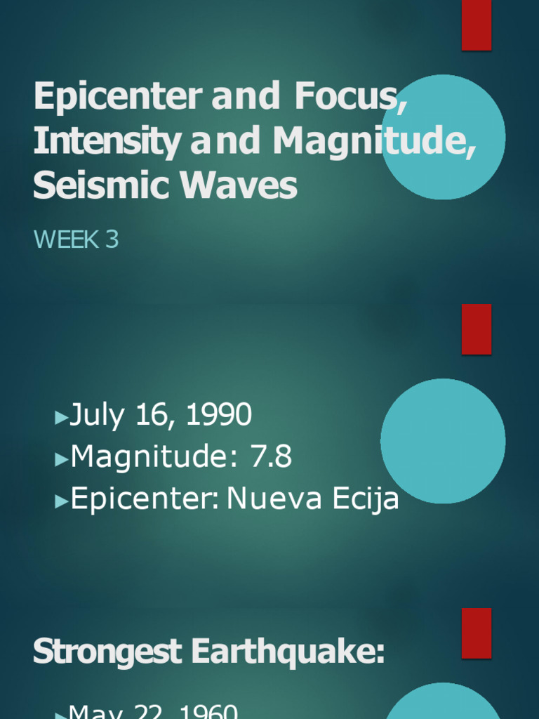Epicenter and Focus Intensity and Magnitude Seismic Waves 3 | PDF