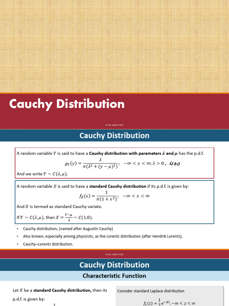 Cauchy | PDF | Probability Density Function | Probability