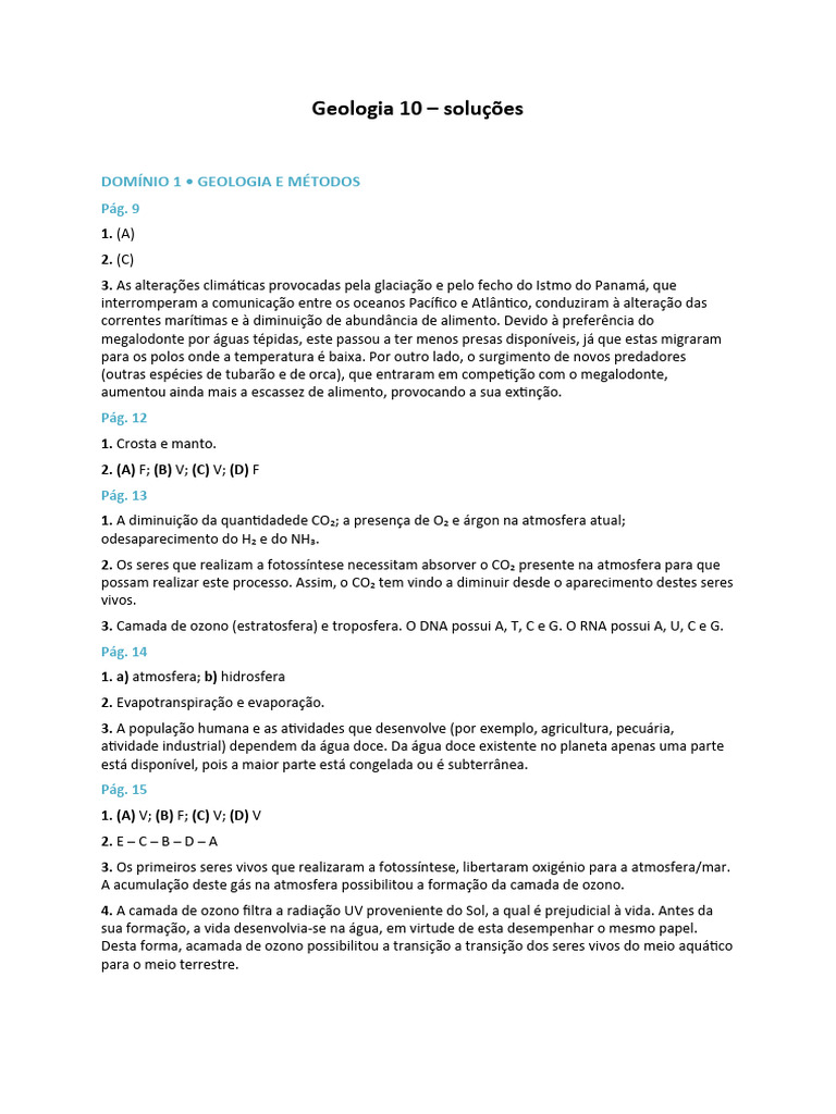 Soluções Das Atividades Do Manual: Geologia | PDF | Vulcão | Terremotos