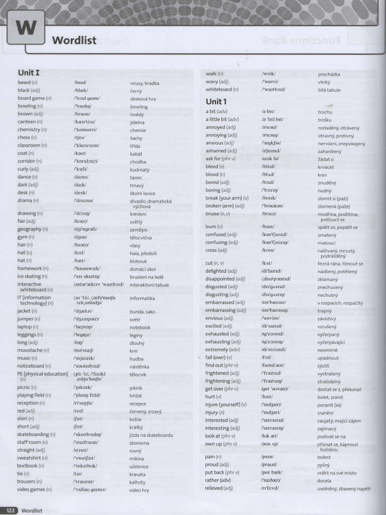 Wordlist Maturita Solutions Pre-Intermediate | PDF
