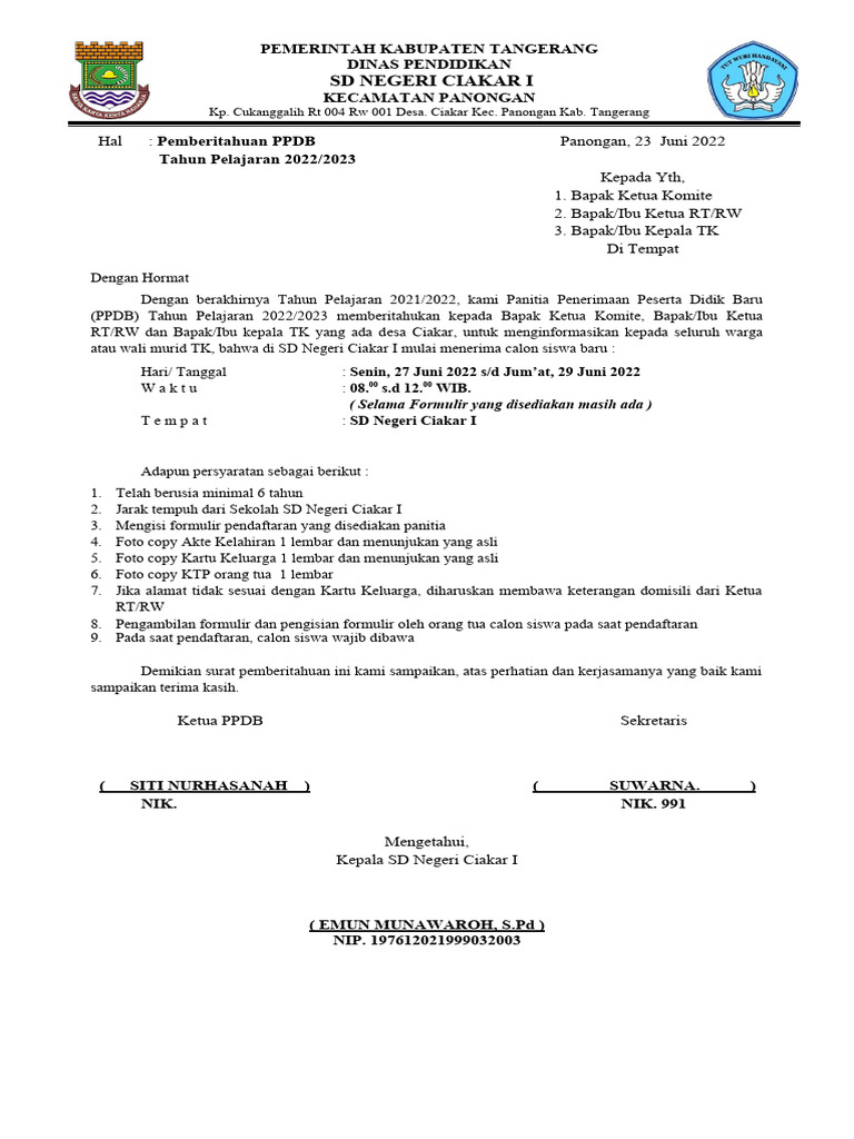 Surat Edaran PPDB | PDF