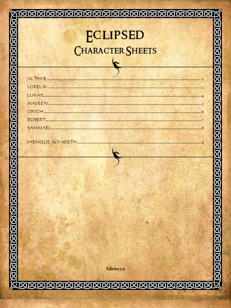 Character Sheets | PDF