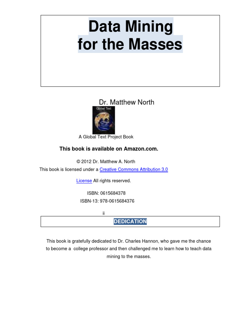 Data Mining For The Masses | PDF | Data Mining | Data