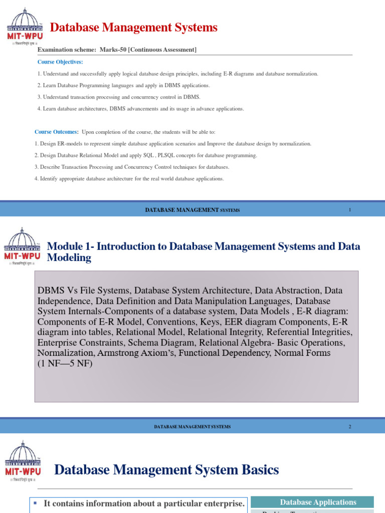 EE - DBMS - Unit 1 With Normalization | PDF | Relational Database ... EE - DBMS - Unit 1 With Normalization | PDF | Relational Database ...