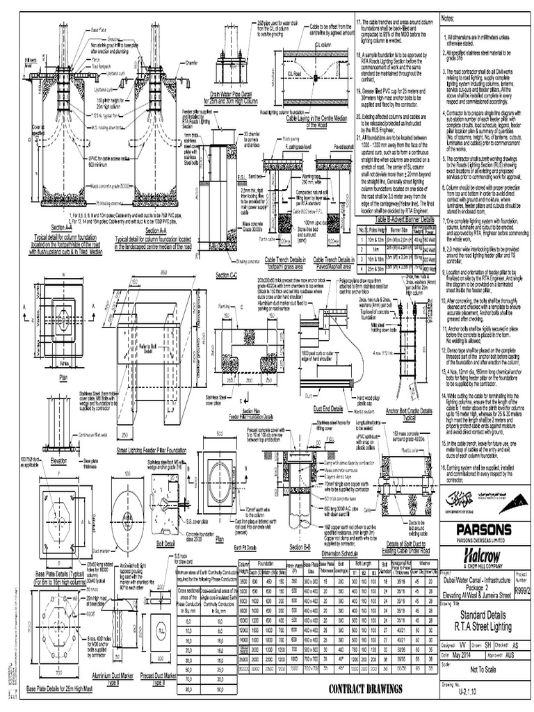 Street Lighting Standard Drawings | PDF