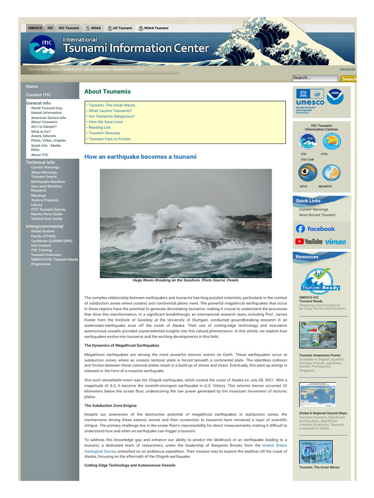 International Tsunami Information Center | PDF | Tsunami | Earthquakes