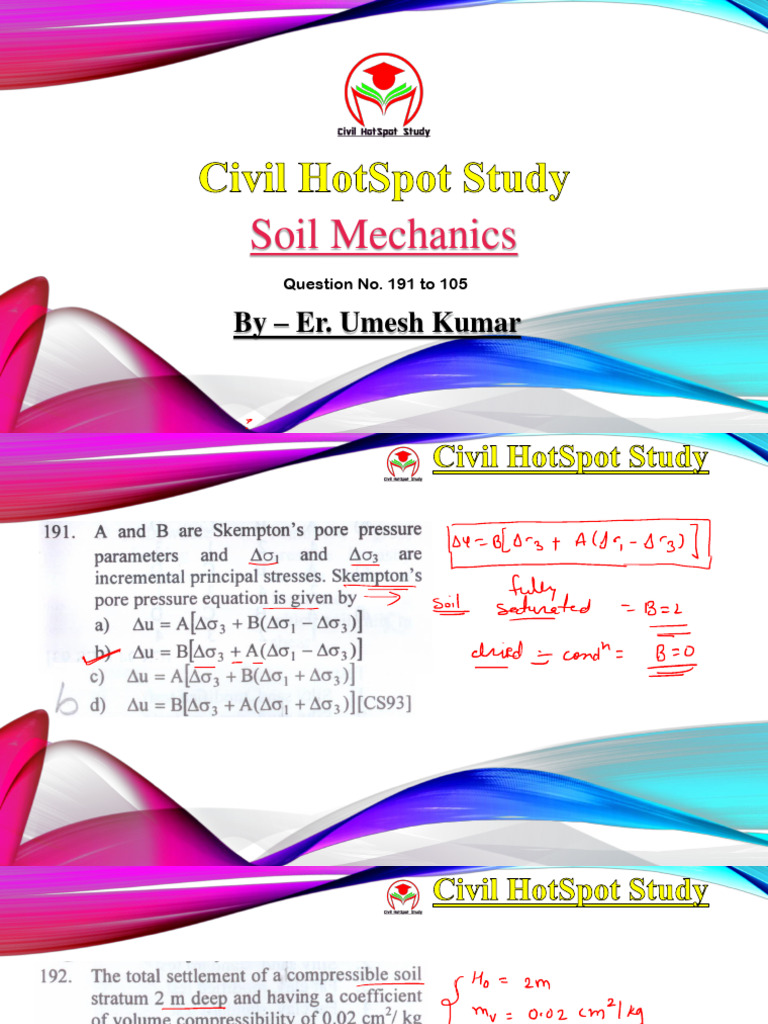 Soil Mech Q 191 To 205 | PDF | Science & Mathematics