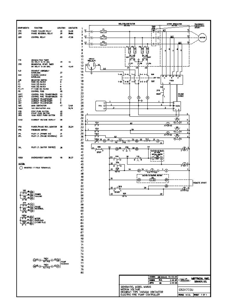 Metron Mv600 Electric Fire Pump Schmatic Diagram | PDF