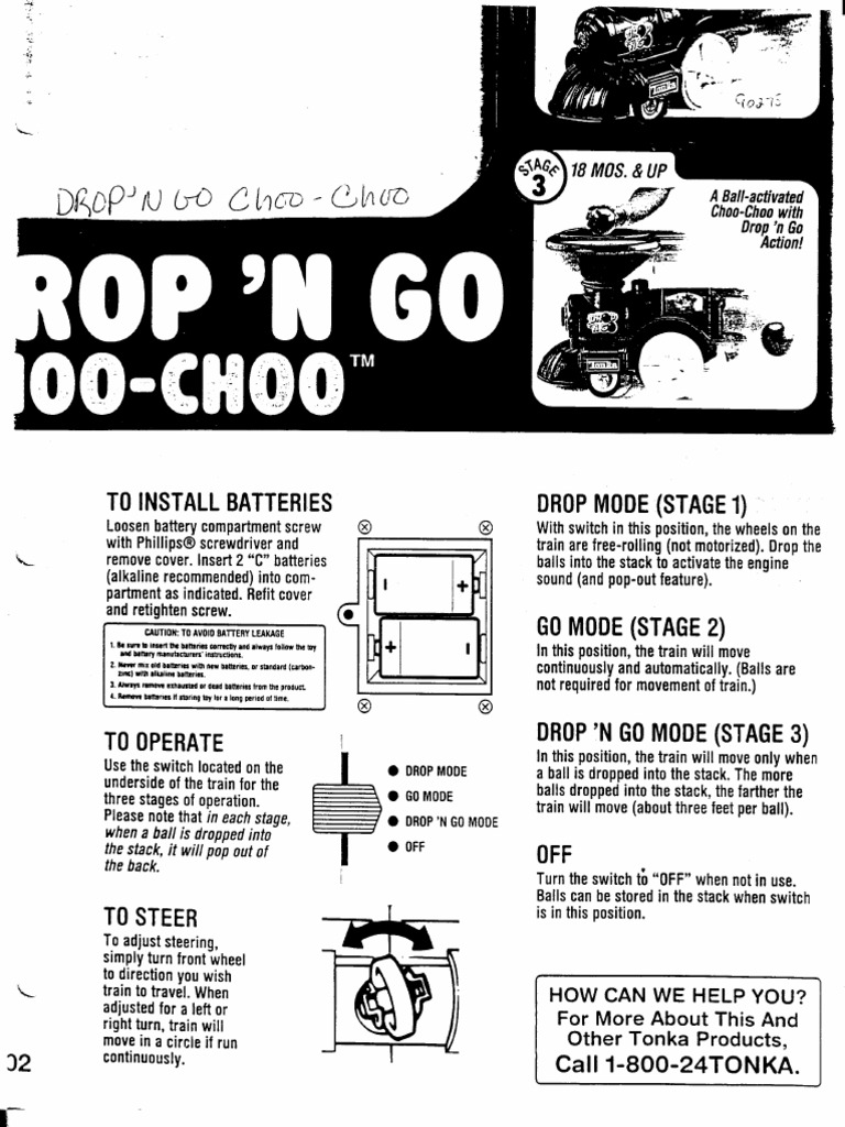 Hasbro Tonka Drop N Go Choo-Choo | PDF