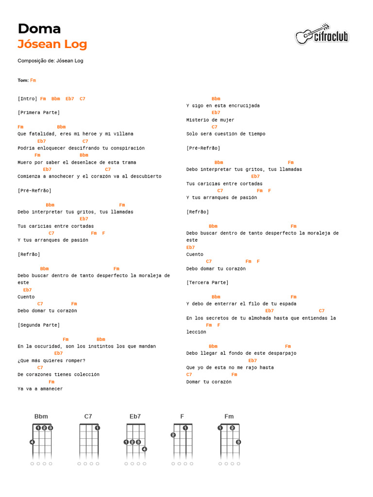 Cifra Club - Jósean Log - Doma | PDF