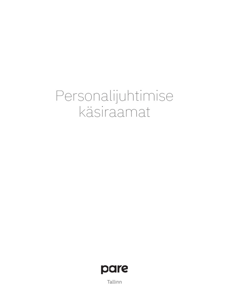 PARE Personalijuhtimise Käsiraamat 2020 | PDF