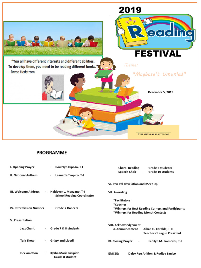 Reading Festival 2019 Programme | PDF