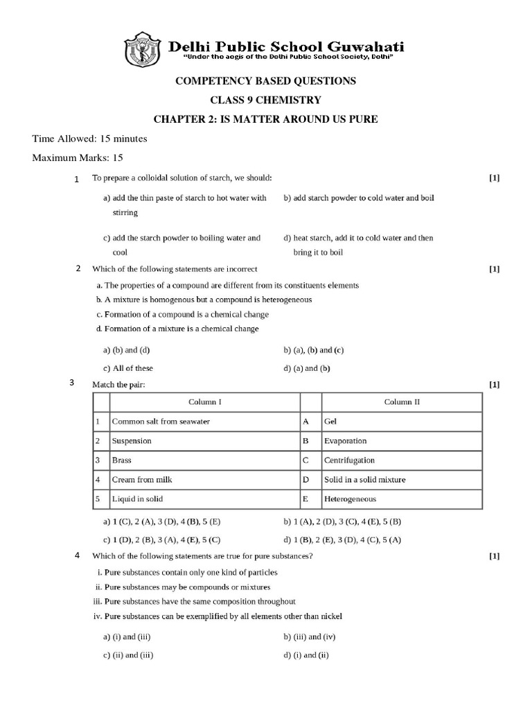 CBQ Class 9 Chapter 2 | PDF