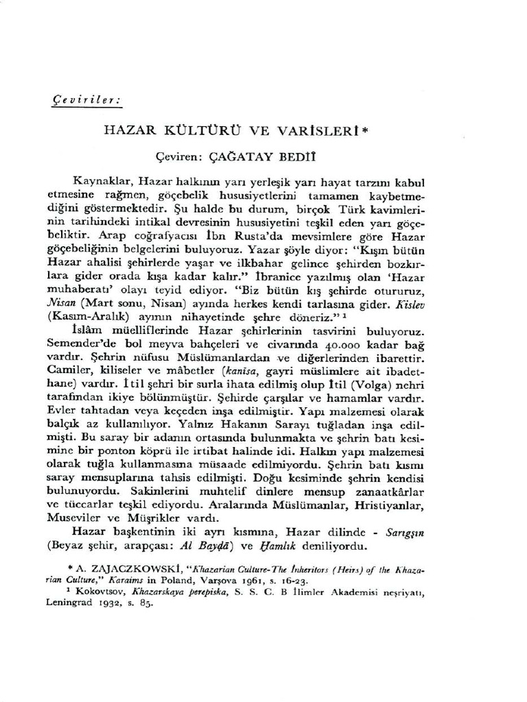 Hazar Kültürü Ve Varisleri | PDF