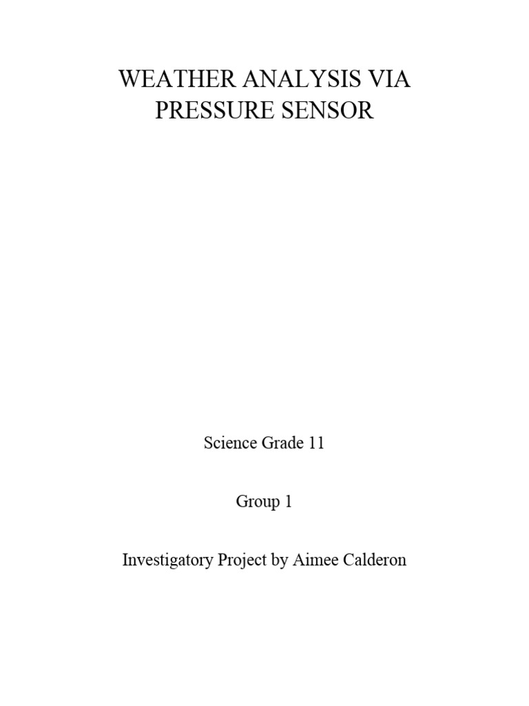 Weather Analysis Using Pressure Sensors | PDF | Sensor | Pressure ...