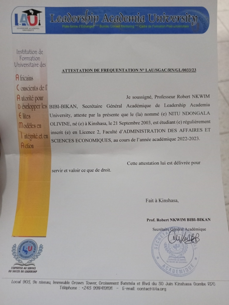 Attestation l2 | PDF