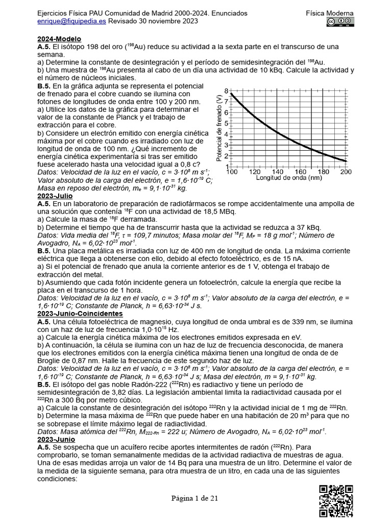 F6.1 2 3 PAU FísicaModerna | PDF | Electrón | Electronvoltio