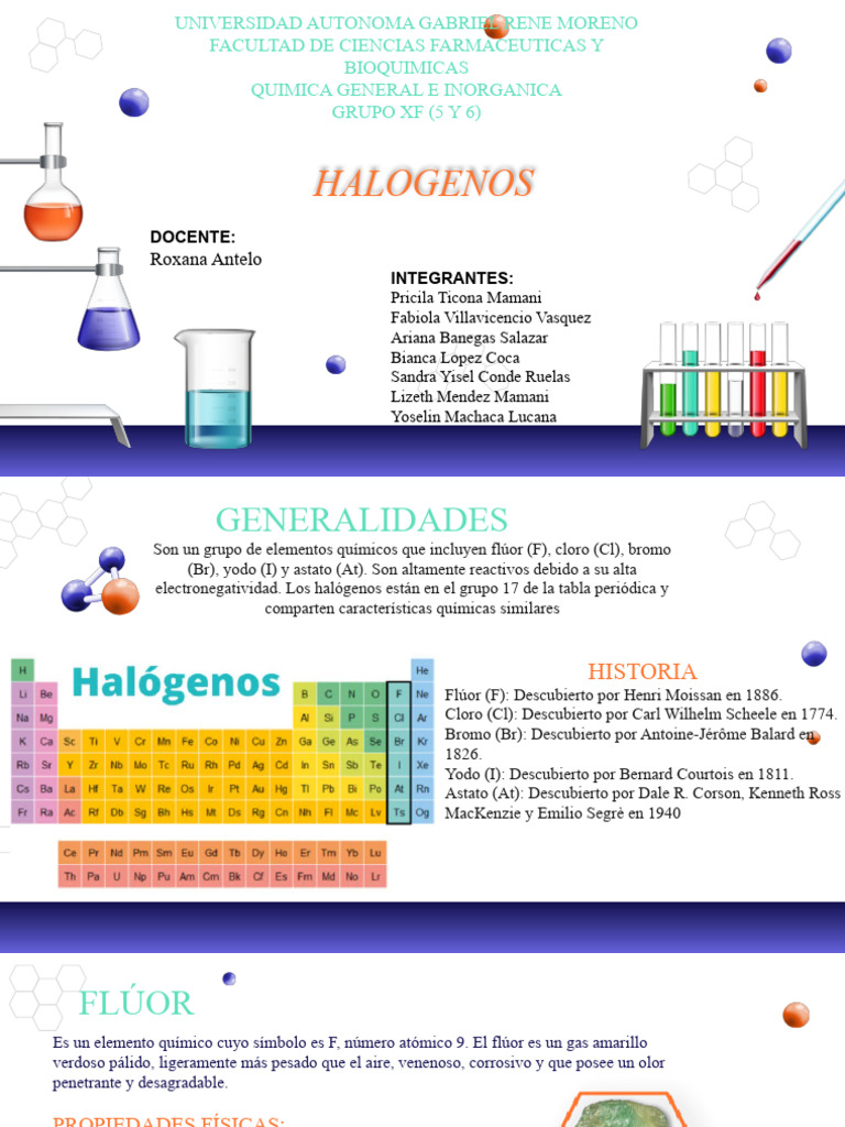 Halogenos Xf Grupos 5 y 6 | PDF | Flúor | Cloro
