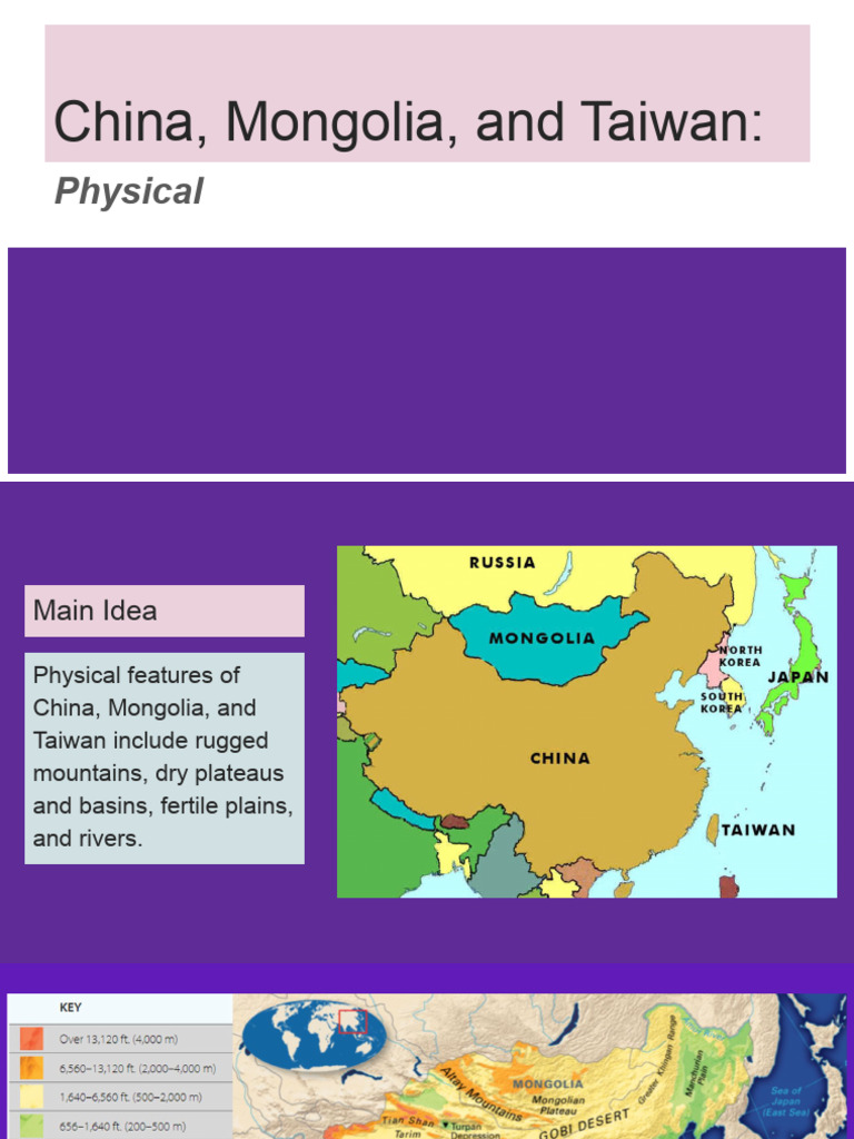 Physical Features of Mongolia and Taiwan | PDF | Mongolia | China