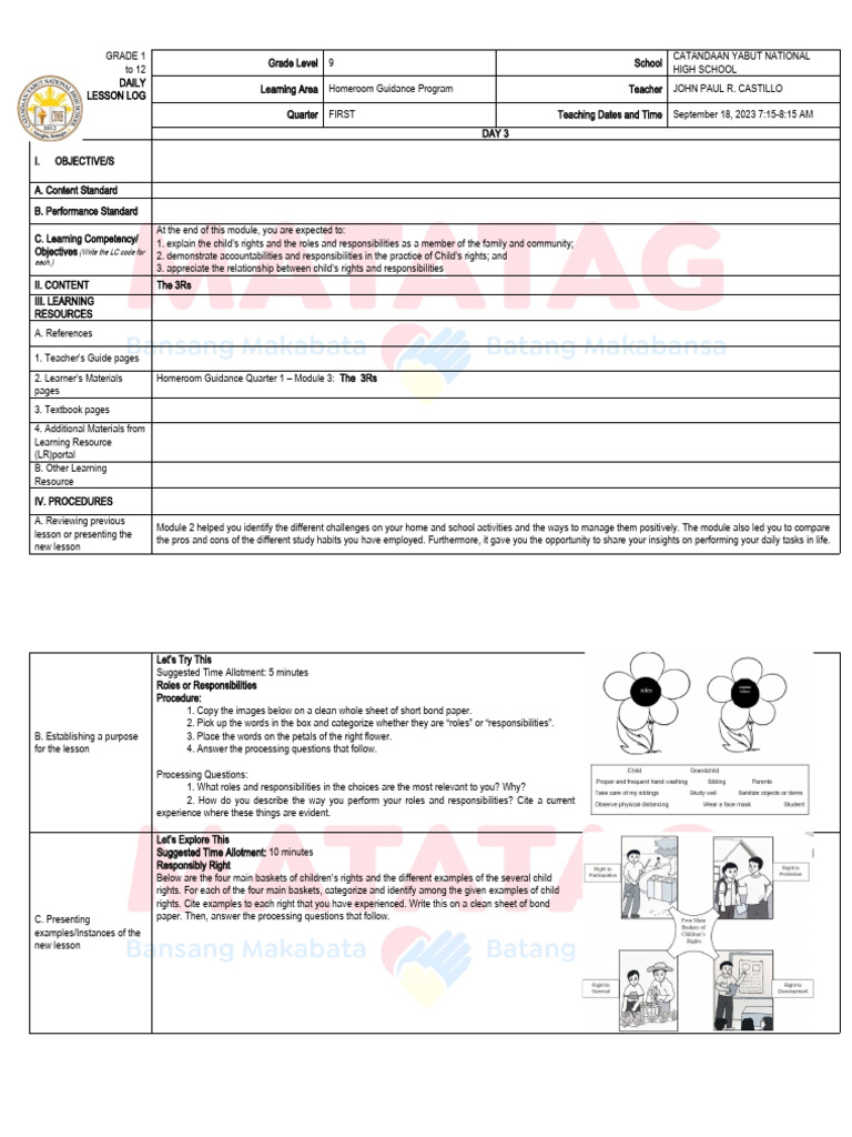 DLL-HGP 9 WK 3 | PDF