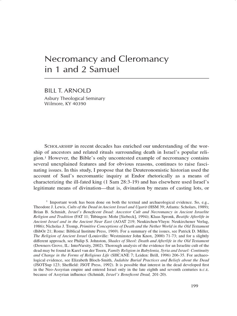 Necromancy and Cleromancy in 1 and 2 Sam | PDF | Religion & Spirituality