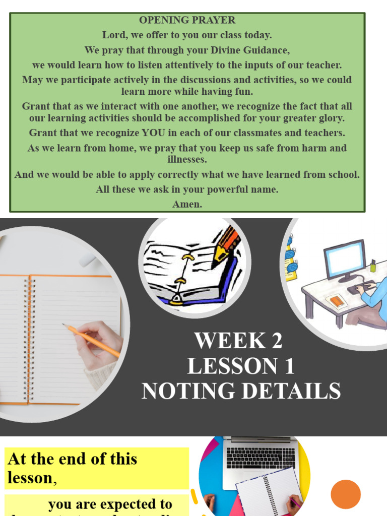 English Week 2 Noting Details | Download Free PDF | Owl | Cognitive ...