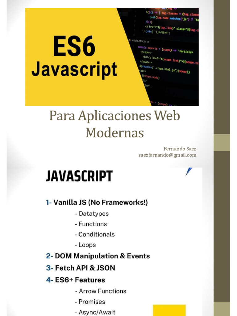 Fundamentos de JavaScript y ES6 | PDF | Script Java | Programación de computadoras
