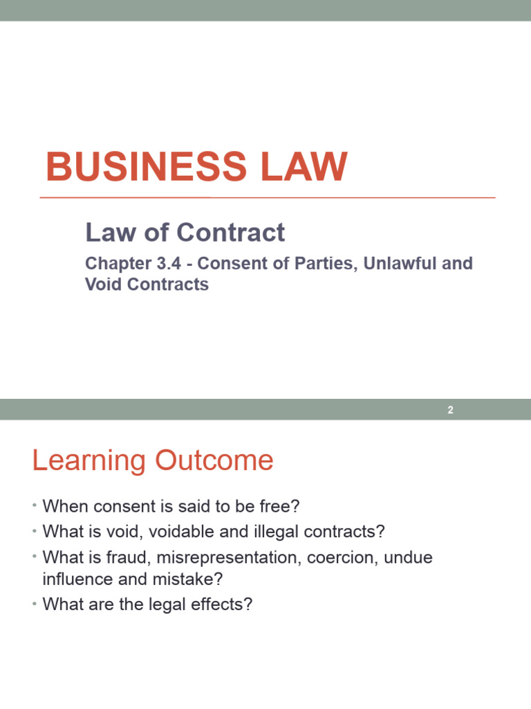 Chapter 3.4 - Consent of Parties | PDF | Misrepresentation | Fraud