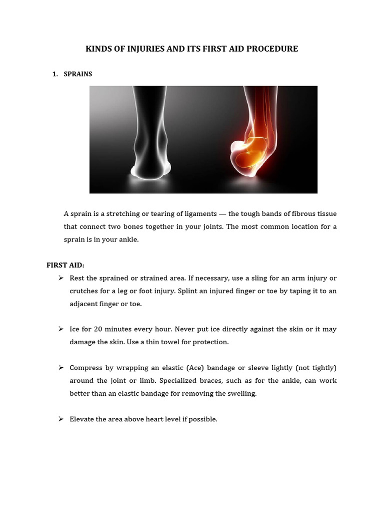 Kinds of Injuries and Its First Aid Procedure | PDF | Hyperthermia ...