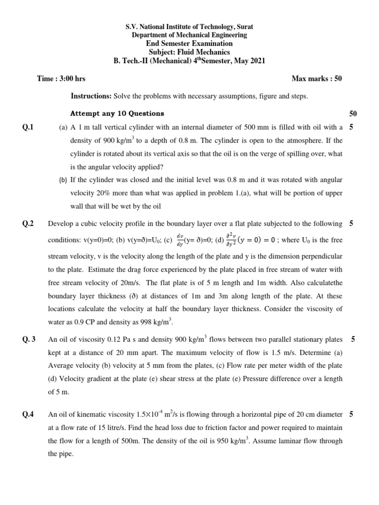 FM End Sem May 2021 | PDF