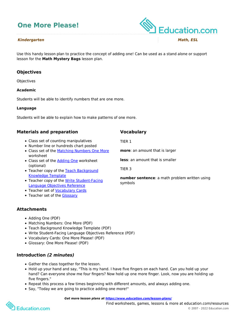 Usr - Local - SRC - Education - Com - Files - Static - Lesson Plans - El Support Lesson One More ...