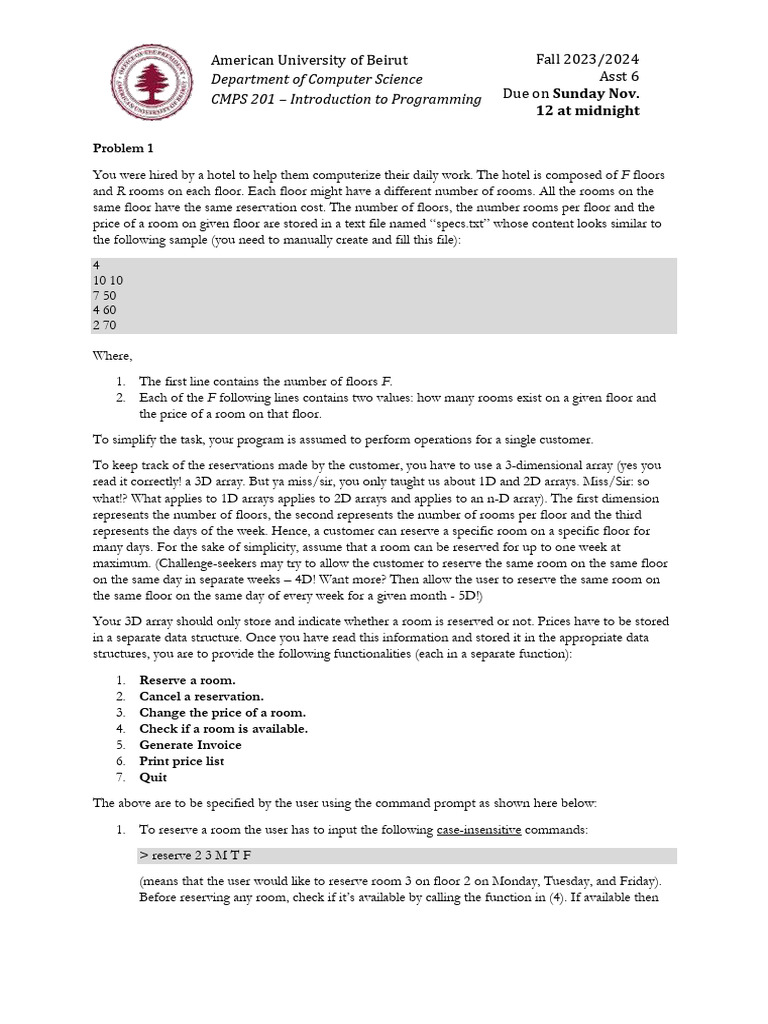 Asst 6 | PDF | Computer Programming | Computing
