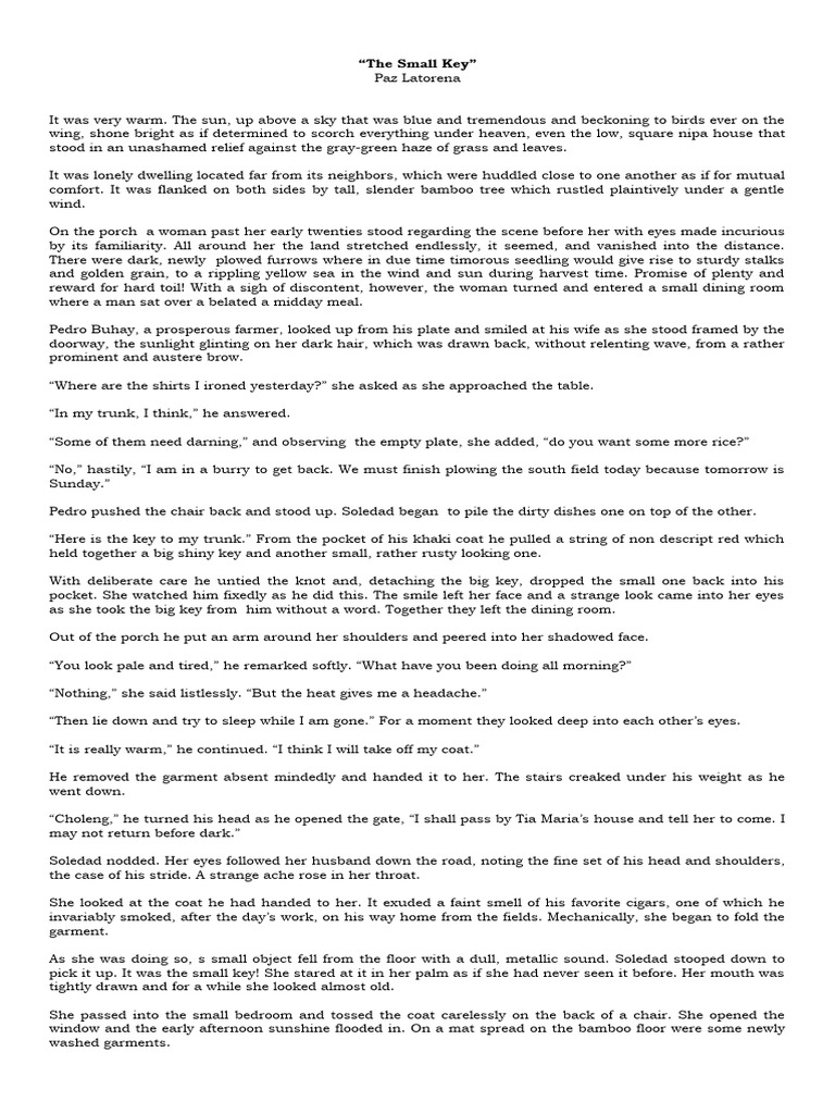 The Small Key | PDF | Jealousy