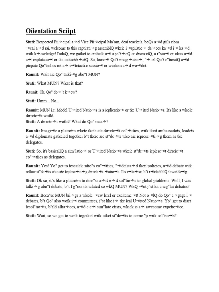 Final Orientation Script | PDF