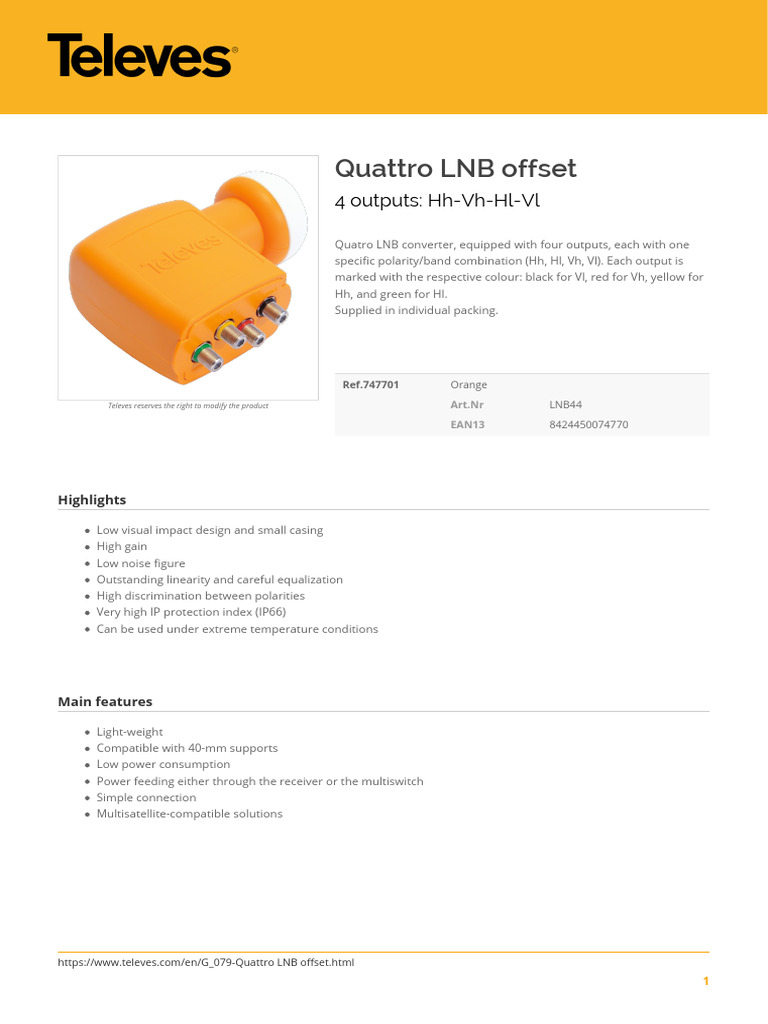 Televes Quattro | PDF | Radio Technology | Broadcast Engineering