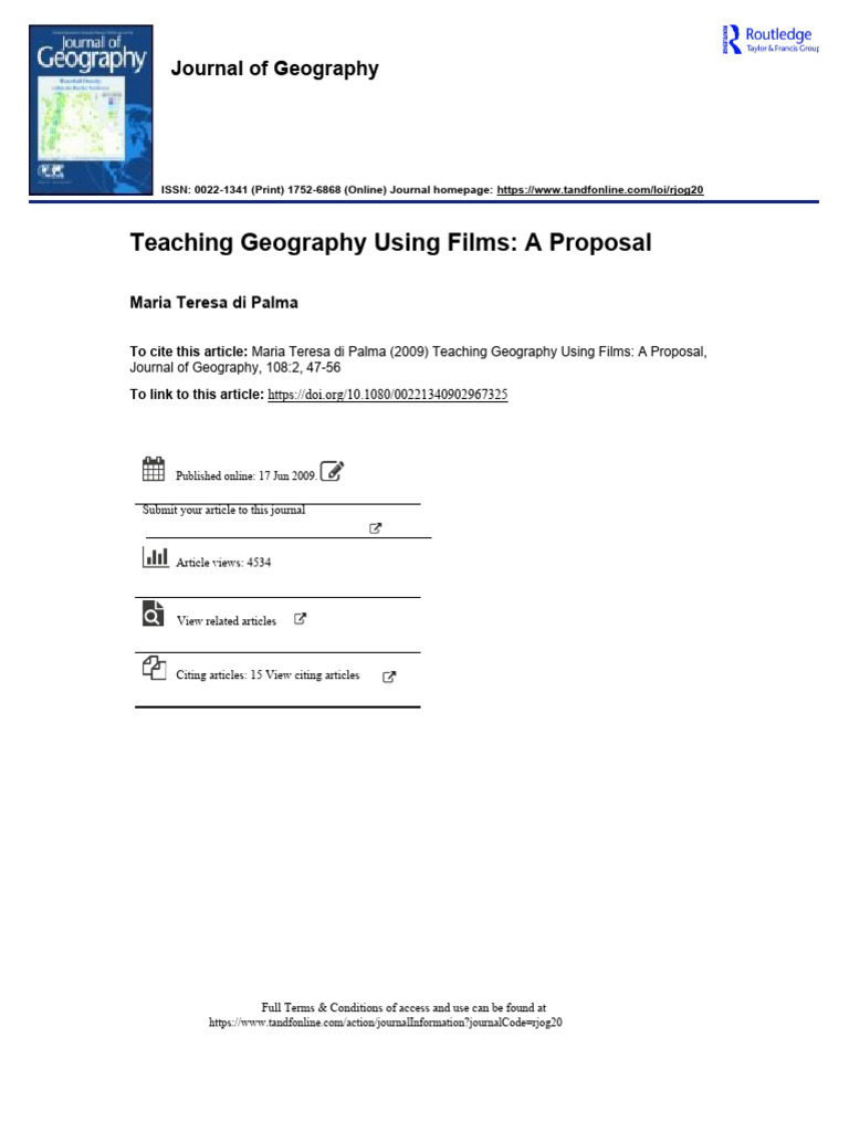4.teaching Geography Using Films A Proposal | Download Free PDF ...