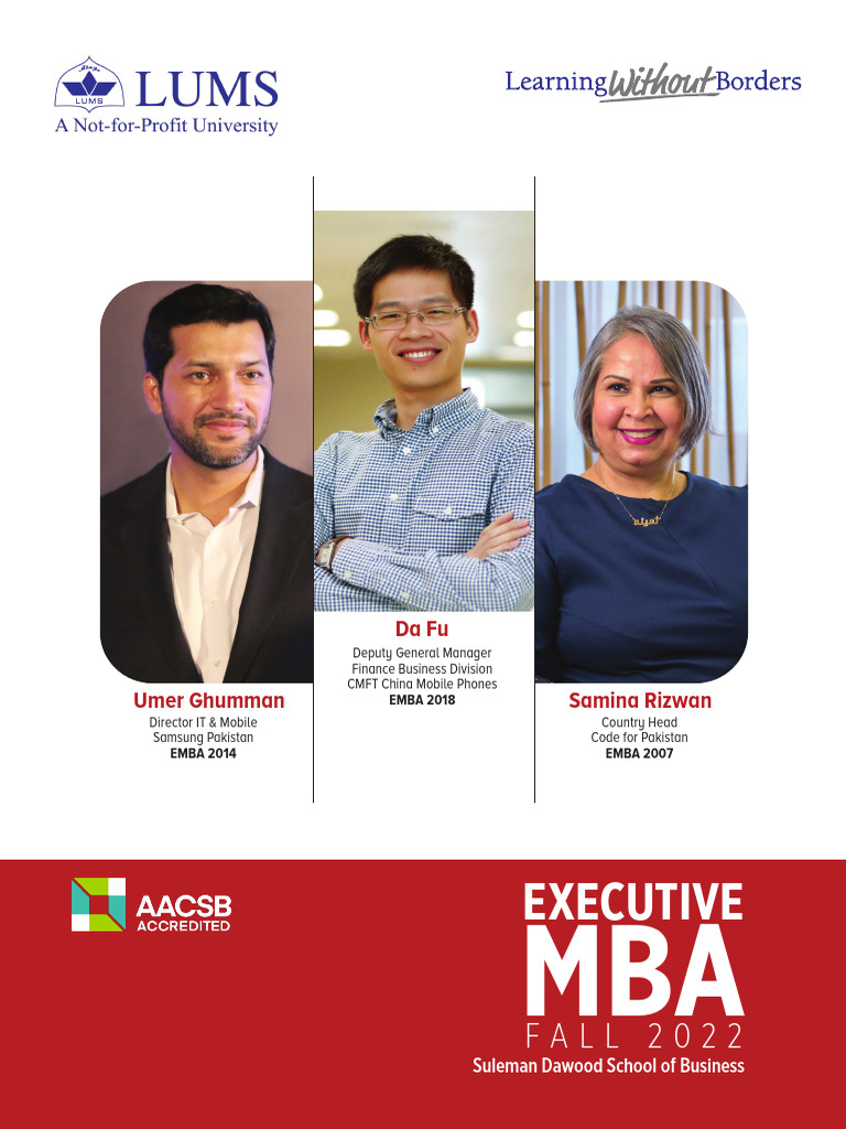 LUMS - EMBA Fall - 2022 - Brochure | PDF | Master Of Business ...
