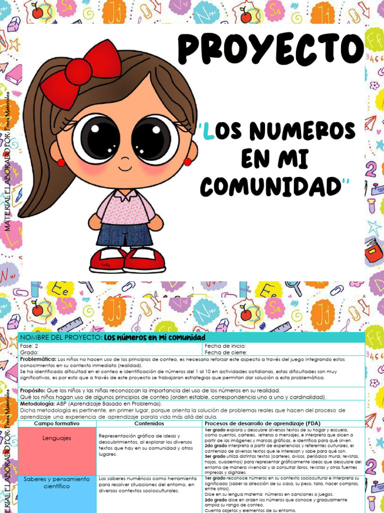 Proyecto 6 Los Numeros en Mi Comunidad | Descargar gratis PDF | Aprendizaje | Ciencia cognitiva
