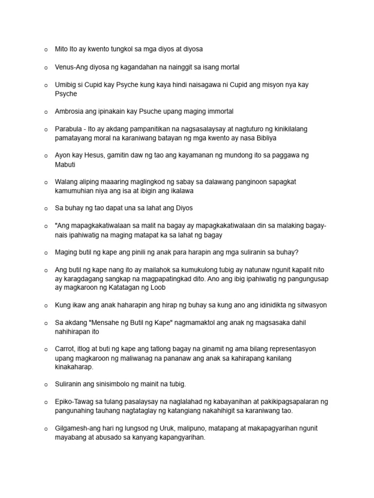 Filipino 10 Q1 Reviewer | PDF