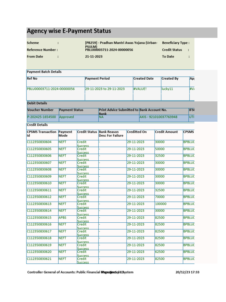 RPT DBTView EPayment Status Details | PDF | Financial Technology | Finance & Money Management