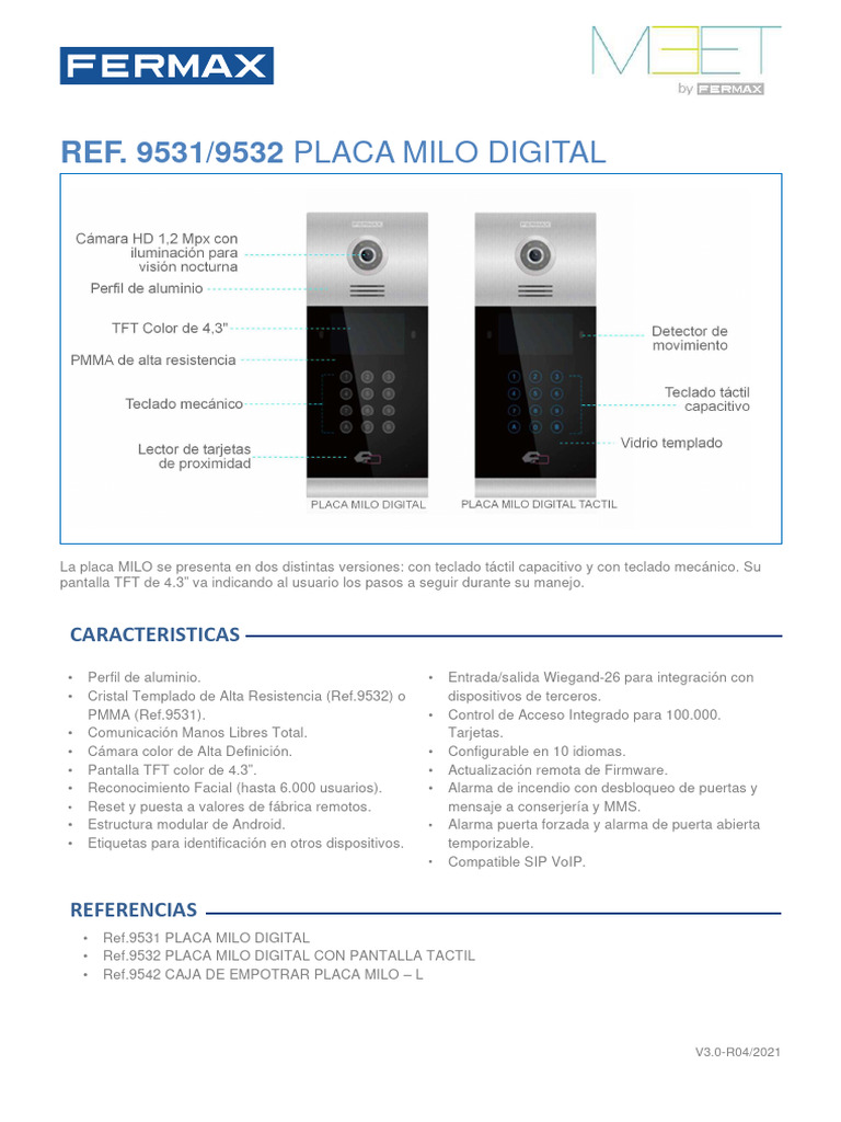 Milo Panel V3.0 R04 2021 Esp | PDF | Relé | Pantalla táctil
