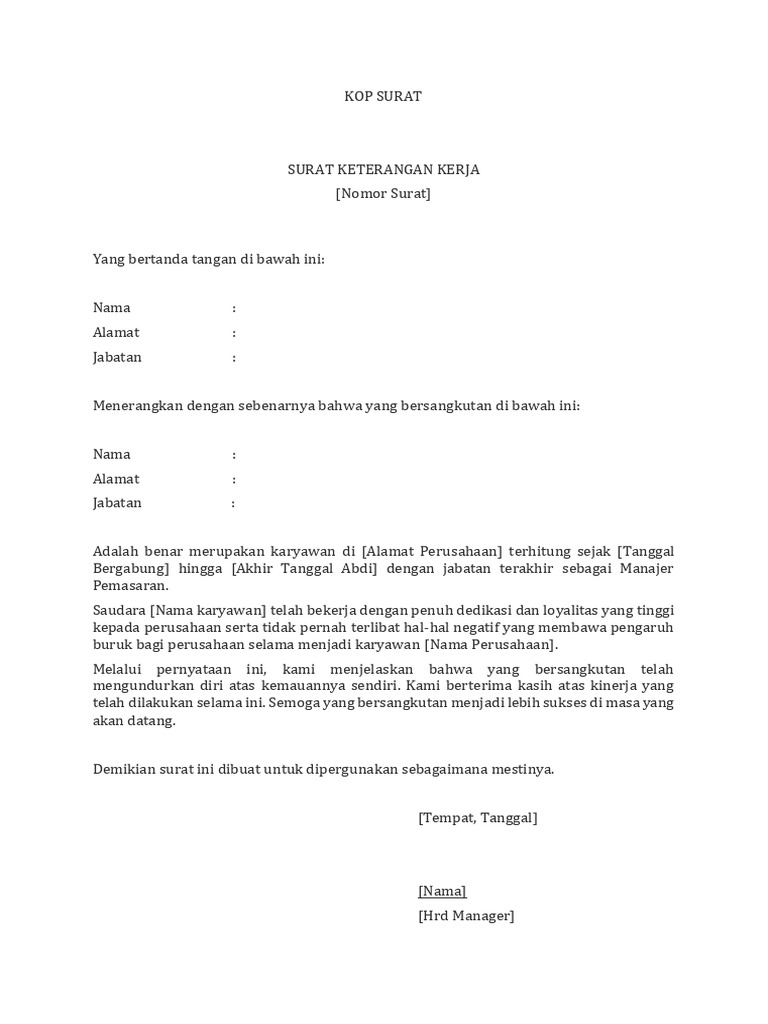 Contoh Surat Paklaring | PDF