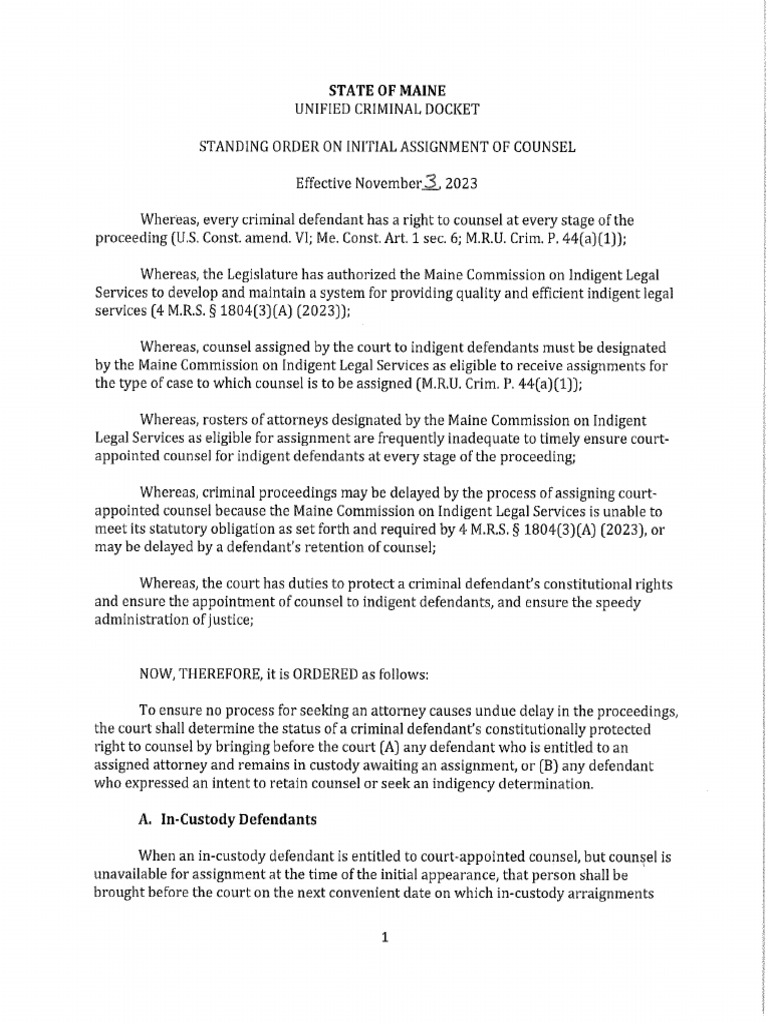 So Ucd Initial Assignment of Counsel | PDF | Right To Counsel ...