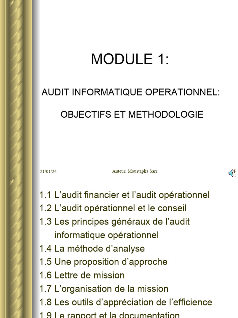 Audit Informatique Opérationnel | PDF | Audit | Informatique