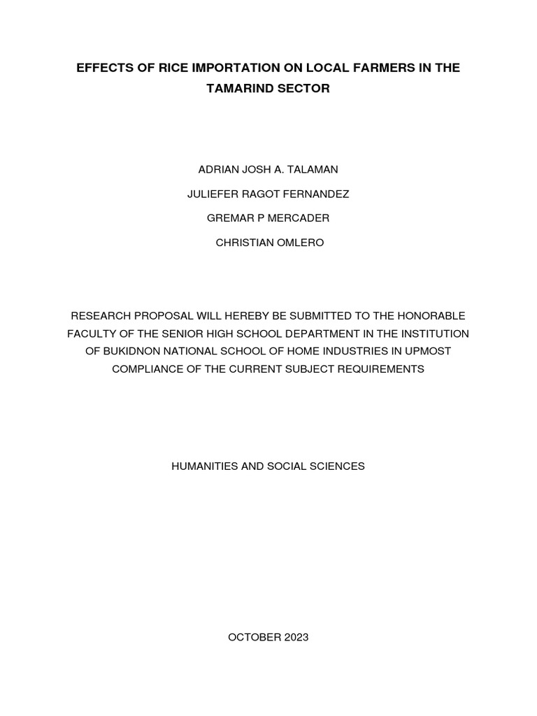 Practical Research Humms Offcial | PDF | Rice | Inflation